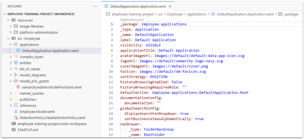 Building the Employee Master Data Model in VS Code